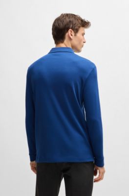 BOSS - Interlock-cotton polo shirt in a regular fit - Light Blue
