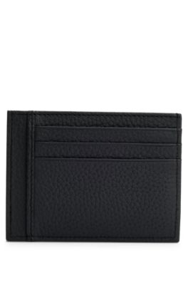 BOSS - Italian-leather card holder with logo lettering