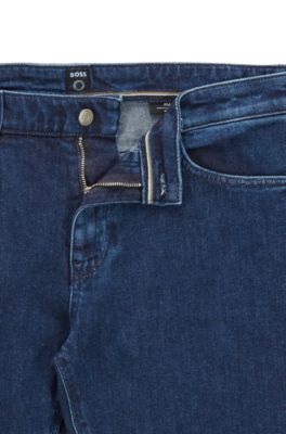 BOSS - Regular-fit jeans in blue comfort-stretch denim - Blue