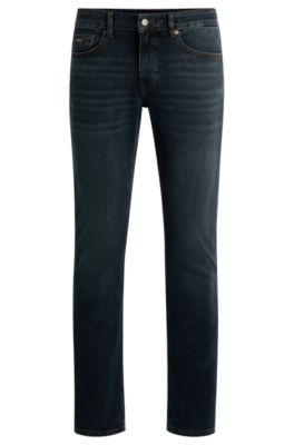BOSS - Slim-fit jeans in blue stretch denim