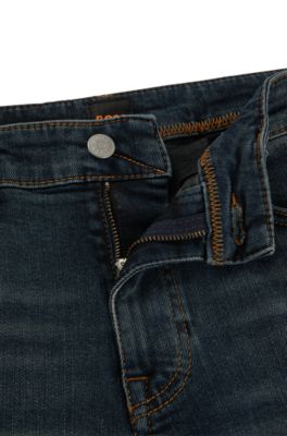 BOSS - Slim-fit jeans in blue stretch denim