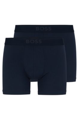BOSS - Two-pack of stretch-modal boxer briefs with logo - Dark Blue