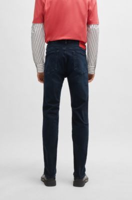 HUGO - Slim-fit jeans in blue-black stretch denim - Dark Blue