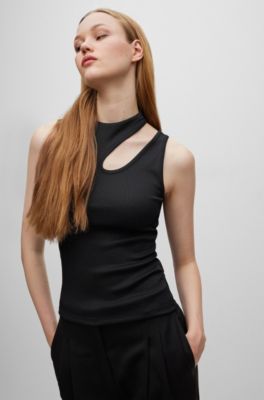 HUGO - Sleeveless ribbed top with cut-out detail