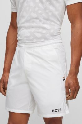 BOSS - BOSS x Matteo Berrettini performance-stretch shorts with logo ...