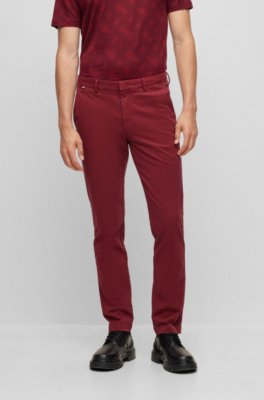 Dark Red Pants For Men