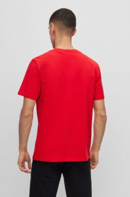 HUGO - Cotton-jersey T-shirt with graffiti-style stacked logo