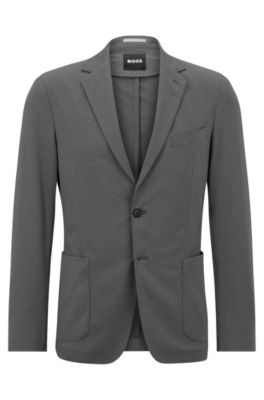 BOSS - Slim-fit jacket in micro-patterned performance-stretch cloth ...