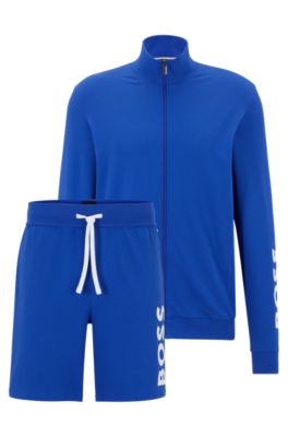 BOSS - Stretch-cotton pajamas with contrast logos