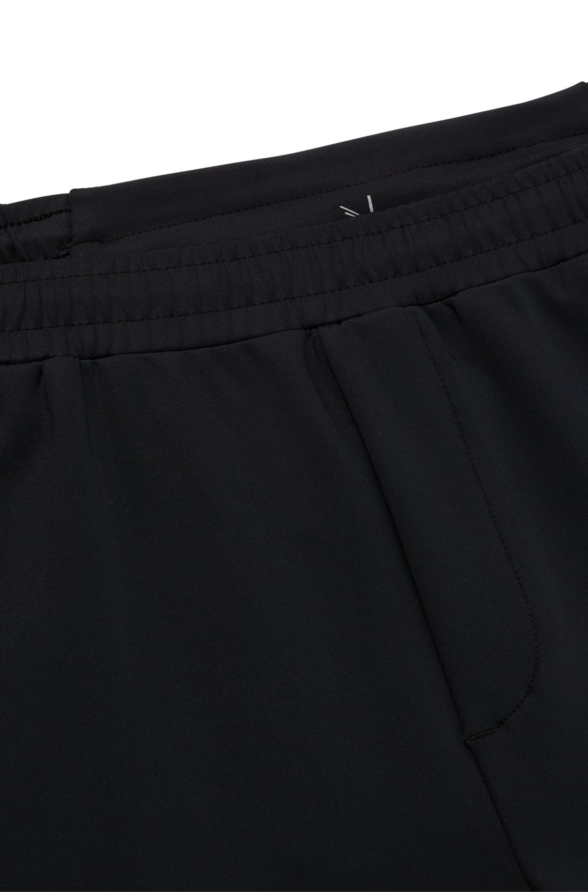 BOSS - Cuffed tracksuit bottoms in active-stretch fabric - Black BOSS - Cuffed tracksuit bottoms in active-stretch fabric - Black