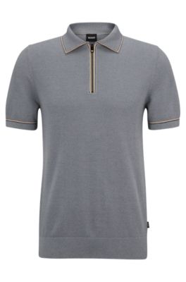 BOSS Regular-fit Polo Sweater With Zip Placket