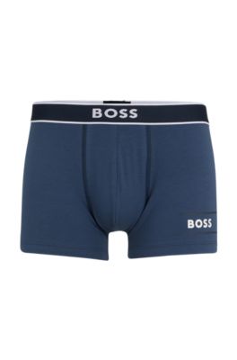 BOSS - Cotton-blend trunks with stripes and logos