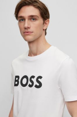 BOSS - Cotton-jersey T-shirt with logo print