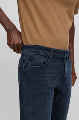BOSS - Vaqueros regular fit en denim azul marino y gris marengo