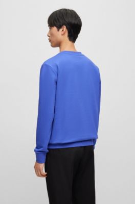 BOSS - Cotton sweatshirt with rubber-print logo