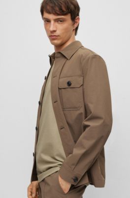 BOSS - Veste Relaxed Fit en tissu stretch performant et déperlant
