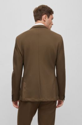 BOSS - Slim-fit jacket in micro-patterned performance-stretch fabric ...