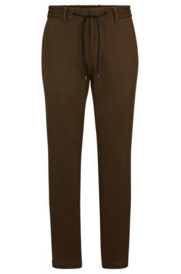 BOSS - Slim-fit pants in micro-patterned performance-stretch cloth
