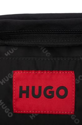 HUGO - Logo-detail belt bag with branded strap - Black