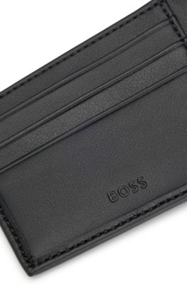BOSS - Faux-leather wallet with signature-stripe details