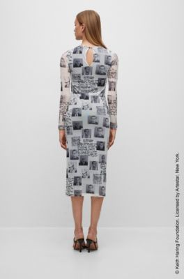 BOSS - BOSS x Keith Haring dress in printed tulle - Black
