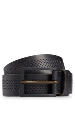BOSS - Porsche x BOSS belt in perforated leather - Black