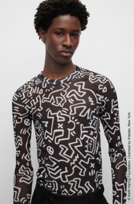 BOSS - BOSS x Keith Haring gender-neutral slim-fit top with special ...