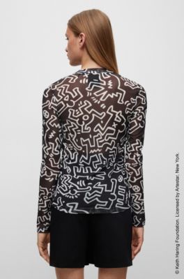 BOSS - BOSS x Keith Haring gender-neutral slim-fit top with special artwork