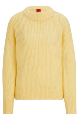 HUGO - Jersey en mezcla de lana con bandera de logo