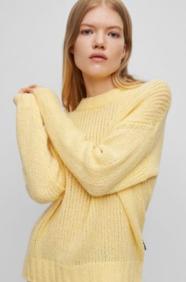 HUGO - Jersey en mezcla de lana con bandera de logo