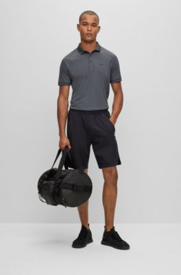 BOSS - Polo slim fit de punto estructurado - Gris oscuro