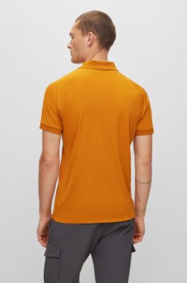 BOSS - Polo slim fit de punto estructurado - amarillo oscuro