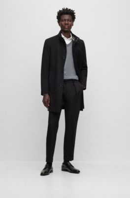 BOSS - Slim-fit formal coat in virgin wool and cashmere