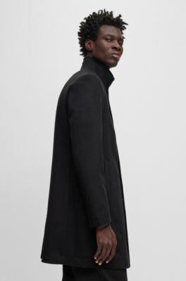 BOSS - Slim-fit formal coat in virgin wool and cashmere - Black