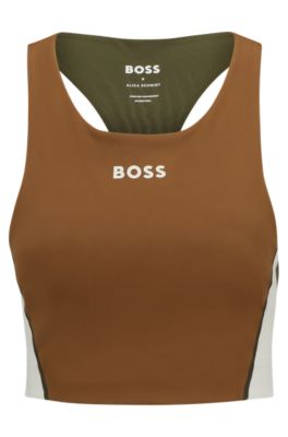 BOSS - BOSS x Alica Schmidt logo sports bra with color-blocking