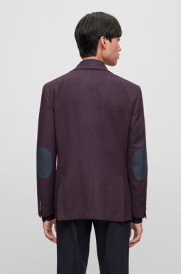 BOSS - Slim-fit jacket in micro-pattern stretch cloth
