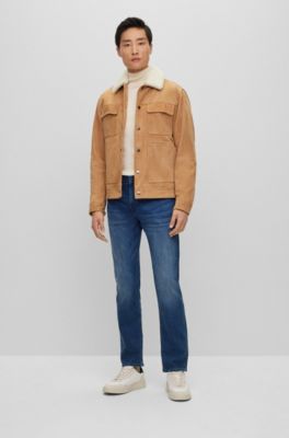 BOSS - Regular-fit jeans in blue Coolmax® denim - Dark Blue