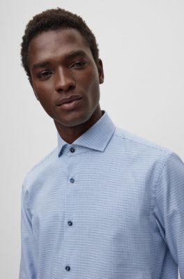 BOSS - Regular-fit shirt in structured cotton