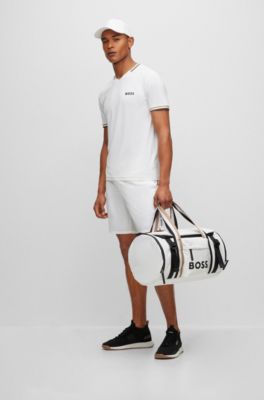 BOSS - BOSS x Matteo Berrettini slim-fit T-shirt with signature stripes ...