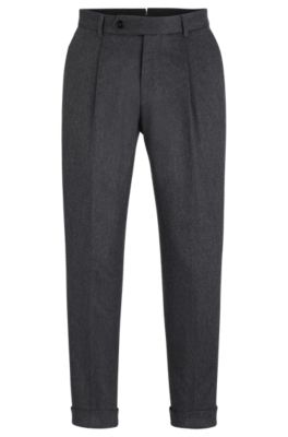 BOSS - Relaxed-fit trousers in a cashmere blend - Grey