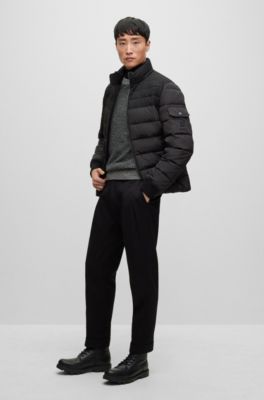 BOSS - Botines de piel granulada con cinta de rayas de la marca