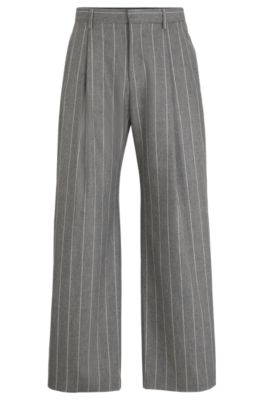 BOSS - All-gender relaxed-fit pants in virgin wool and cashmere