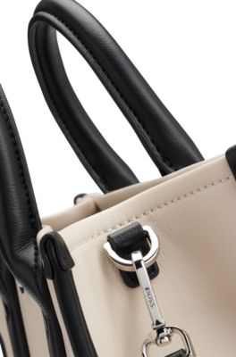 BOSS - Two-tone tote bag with branded strap