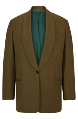 BOSS - BOSS x Alica Schmidt relaxed-fit jacket in wool - Dark Green
