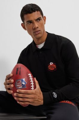 BOSS - BOSS x NFL long-sleeved polo shirt with collaborative branding ...