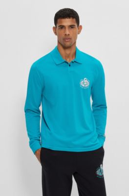 BOSS - BOSS x NFL long-sleeved polo shirt with collaborative branding