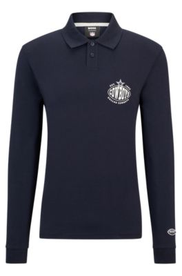 BOSS - BOSS x NFL long-sleeved polo shirt with collaborative branding ...