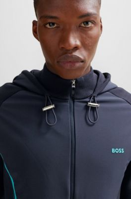 BOSS - Regular-fit hooded jacket with degradé jacquard