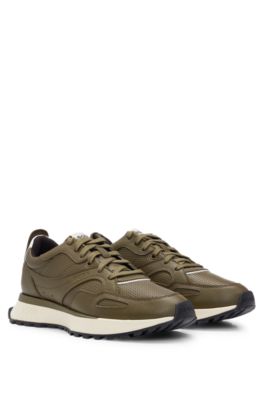 BOSS - Mixed-material trainers with branding