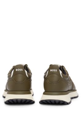 BOSS - Mixed-material trainers with branding